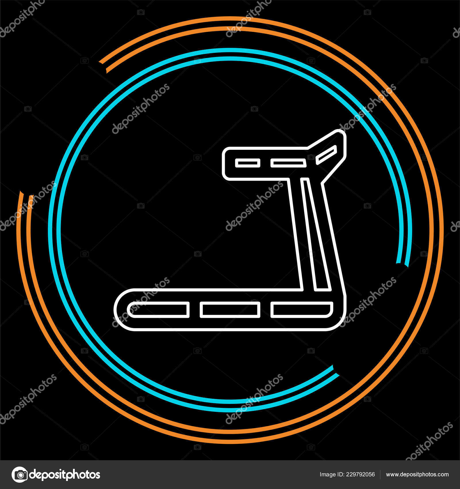 Treadmill Icon Fitness Exercise Gym Icon Vector Training Machine Thin ...