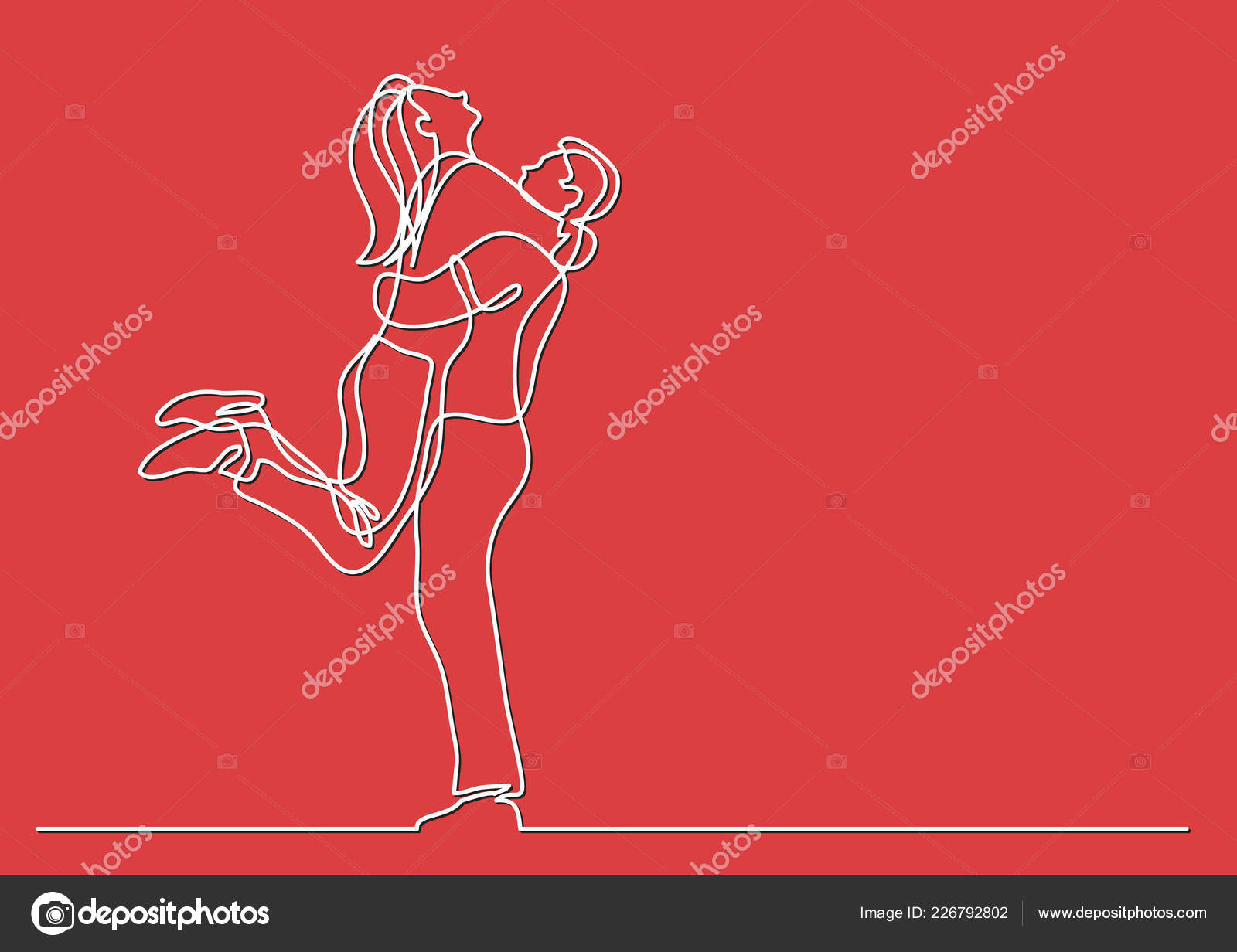 One Line Drawing Hugging Couple Stock Vector by ©OneLineStock 226792802