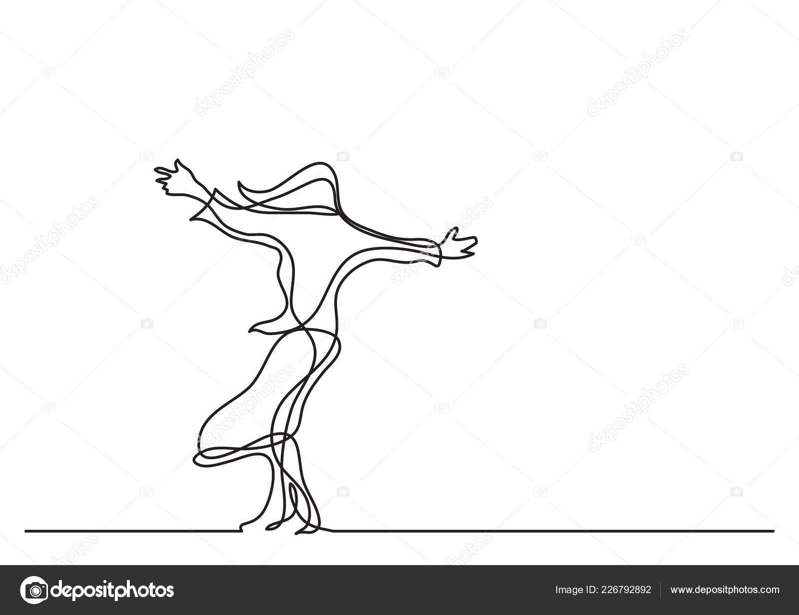 Standing Woman Line Drawing