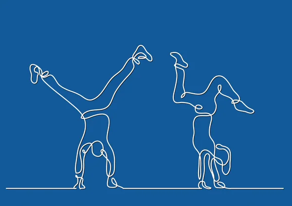 One Line Drawing Couple Doing Handstand Stock Vector Image by ...