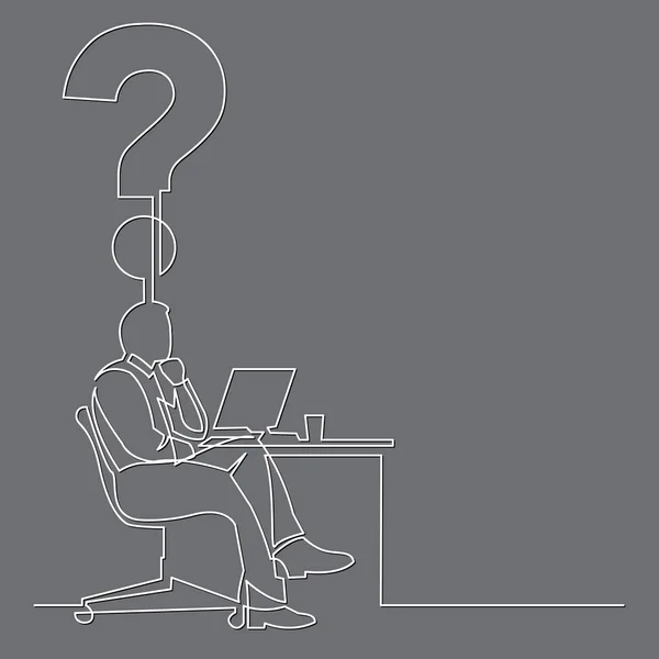 Continuous Line Drawing Businessman Thinking Question Stock Vector ... Continuous Line Drawing Businessman Thinking Question Stock Vector ...