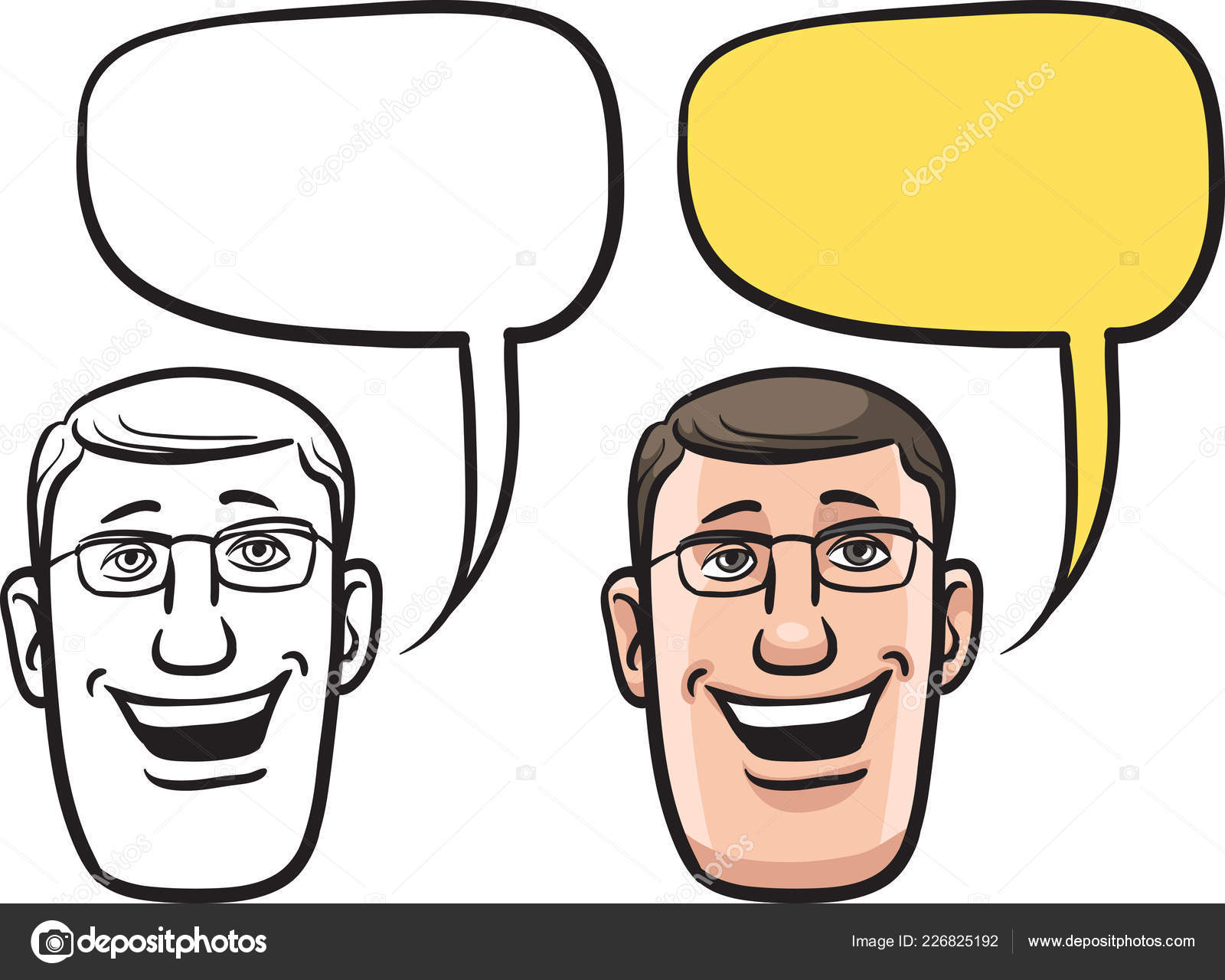 People Talking Face To Face Cartoon