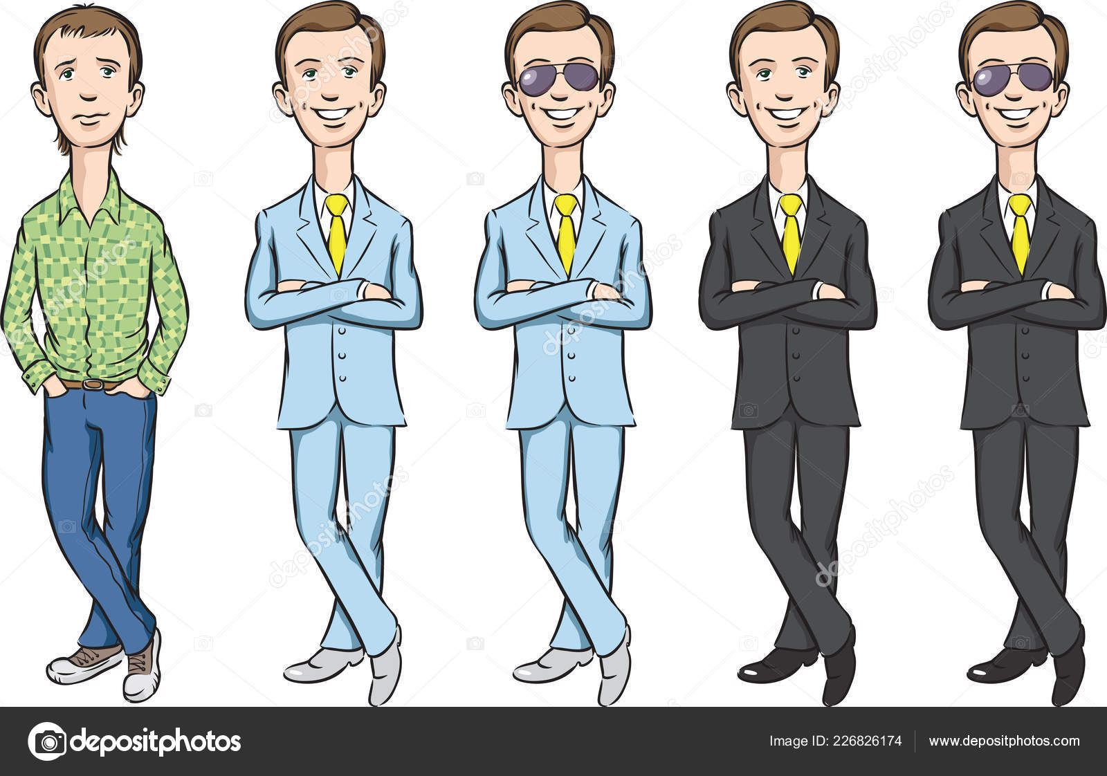 Vector Illustration Dude Cartoon Set Easy Edit Layered Vector Eps10 ...