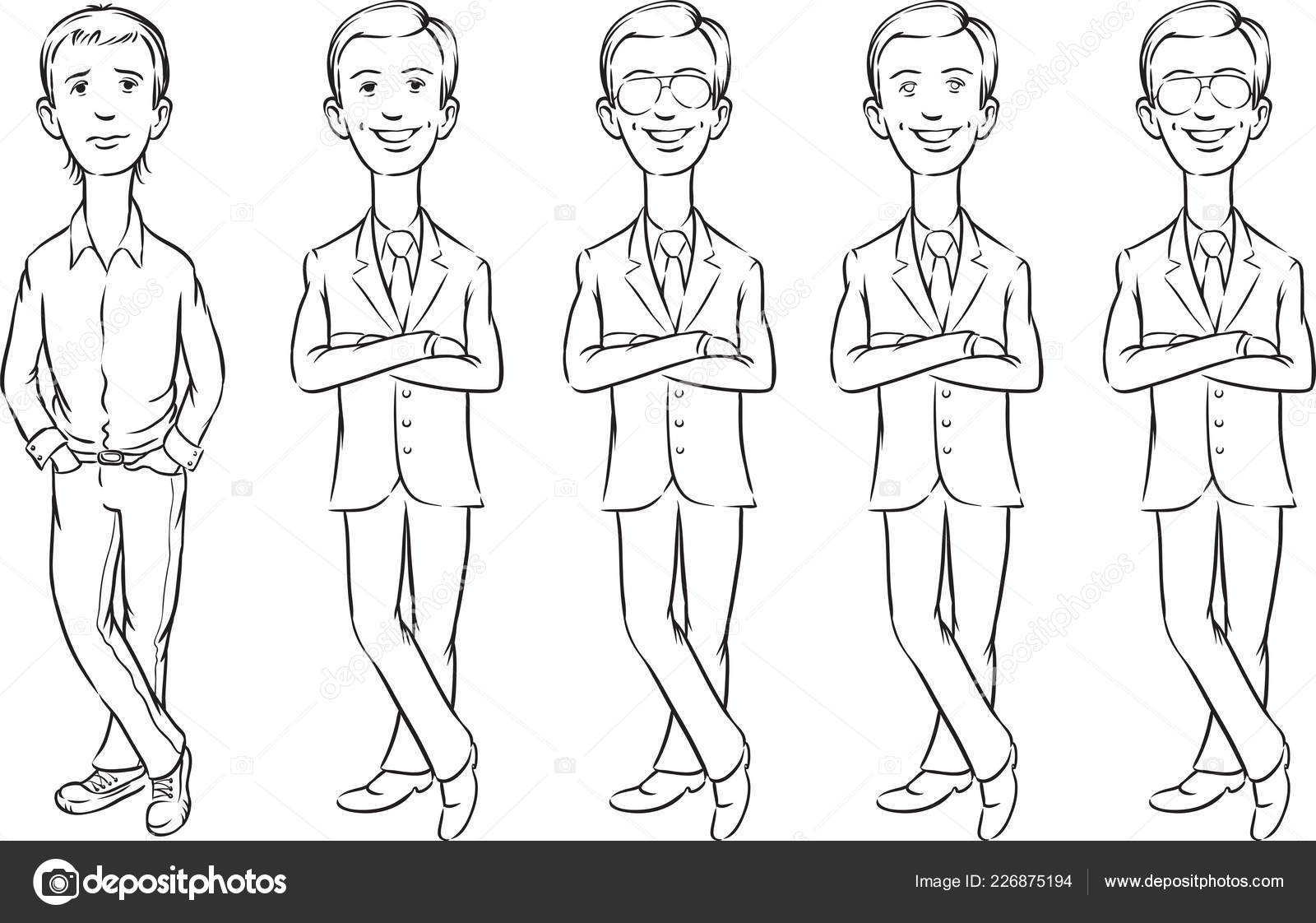 Whiteboard Drawing Dude Cartoon Set Stock Vector Image by ©OneLineStock ...