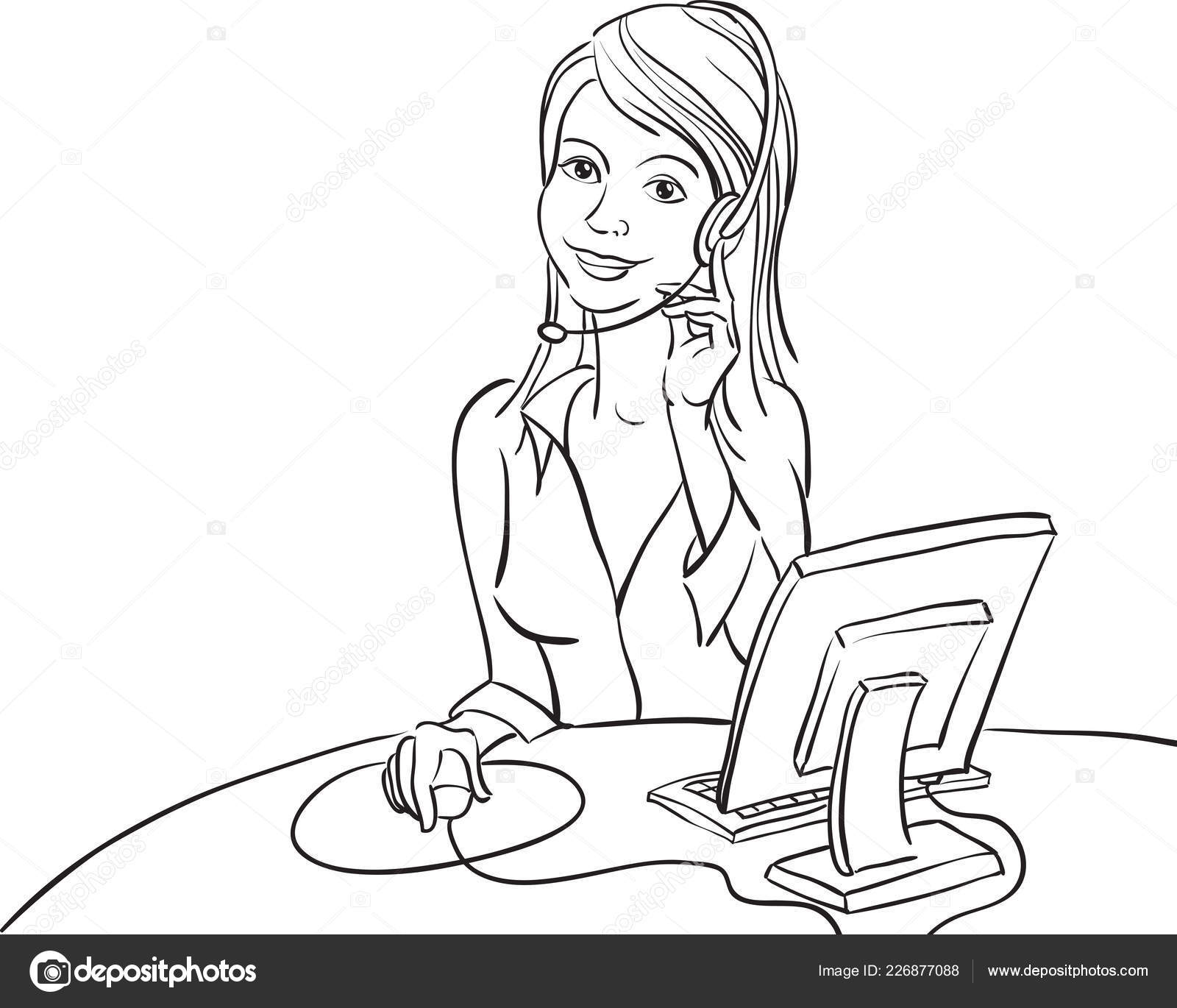 Receptionist Coloring Page Coloring Pages