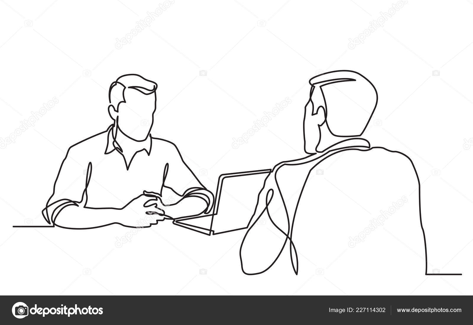 Job Interview Drawing Sharing An Interview For An Art Article.