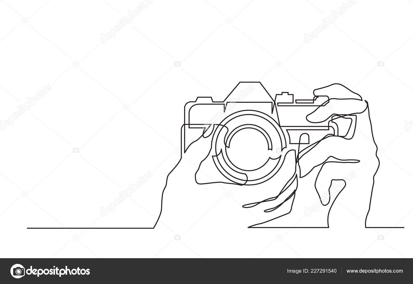 Hand Holding Camera Drawing