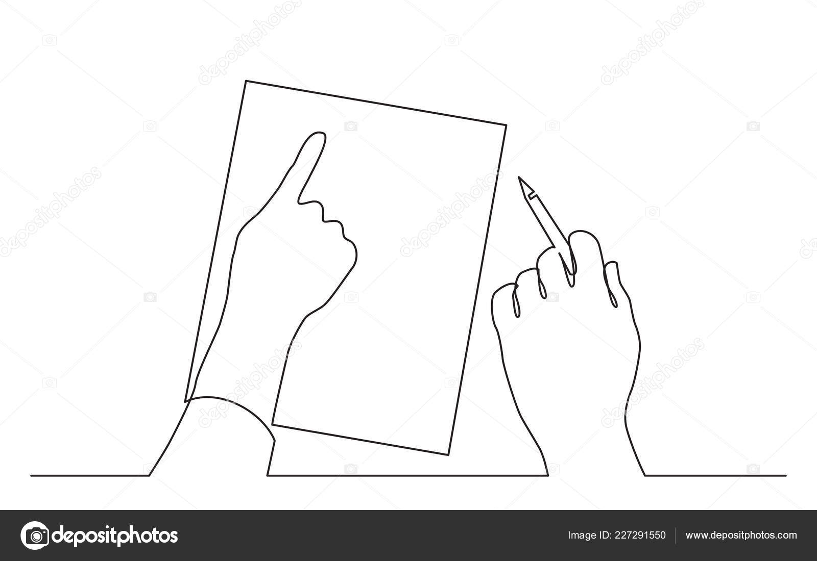 Hand Pointing Line Drawing