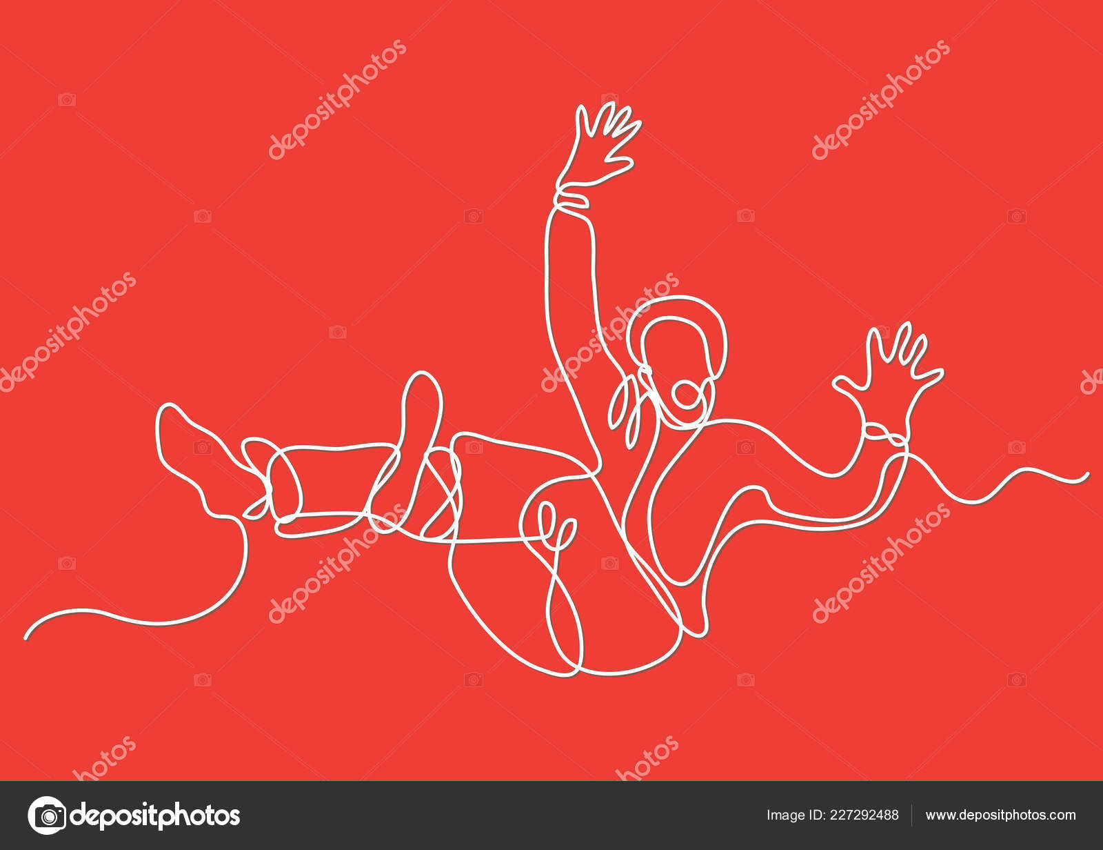 Continuous Line Drawing Falling Man Stock Vector Image by ©OneLineStock ...