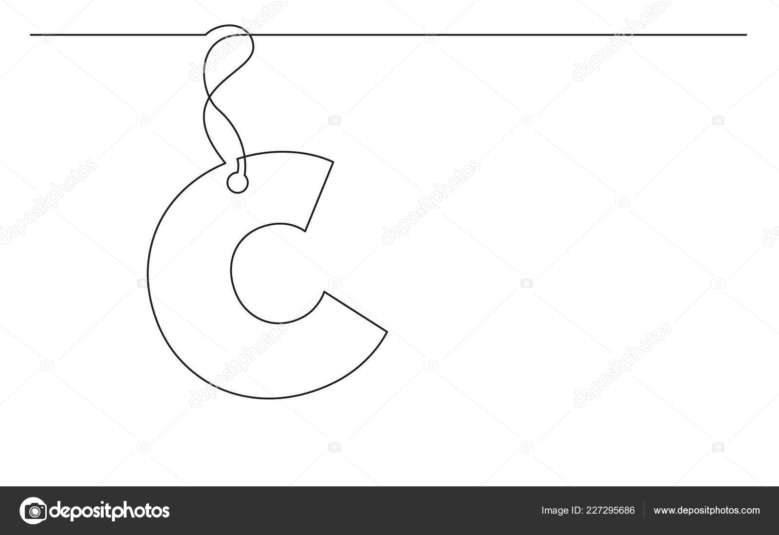 Continuous Line Drawing Alphabet Letter Label Design Stock Vector Image ...