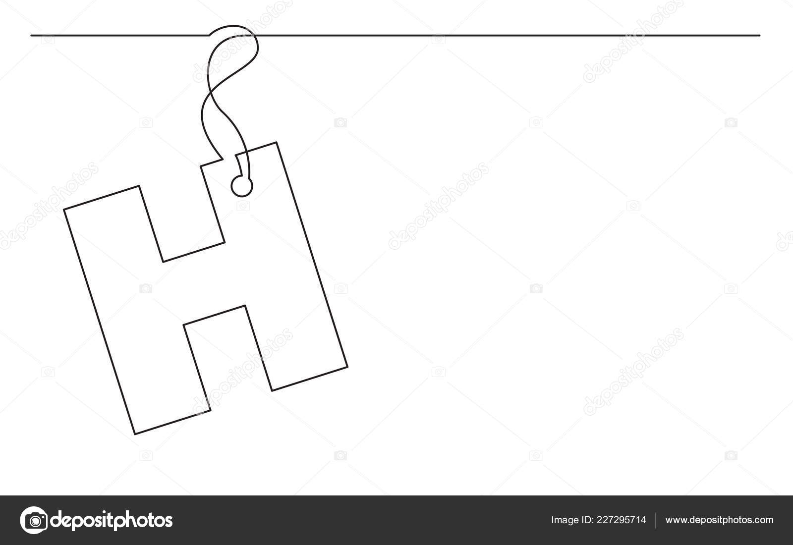 Continuous Line Drawing Alphabet Letter Label Design Stock Vector by ...