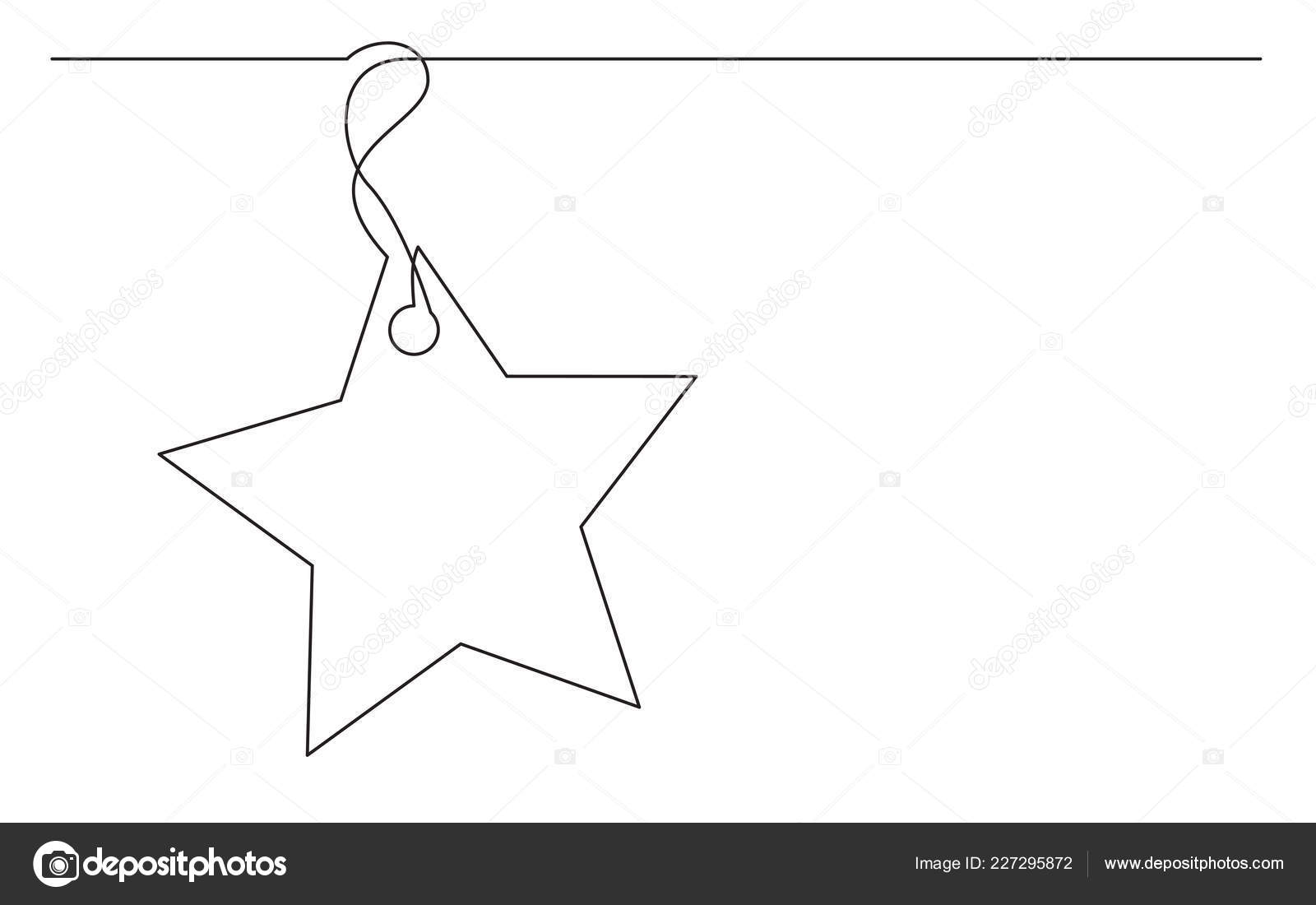 Continuous Line Drawing Star Tag Label Design Stock Vector by ...