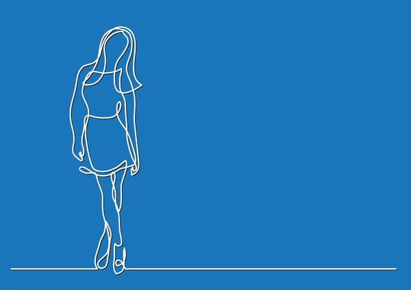 Continuous Line Drawing Figure Skating Girl Stock Vector by ...