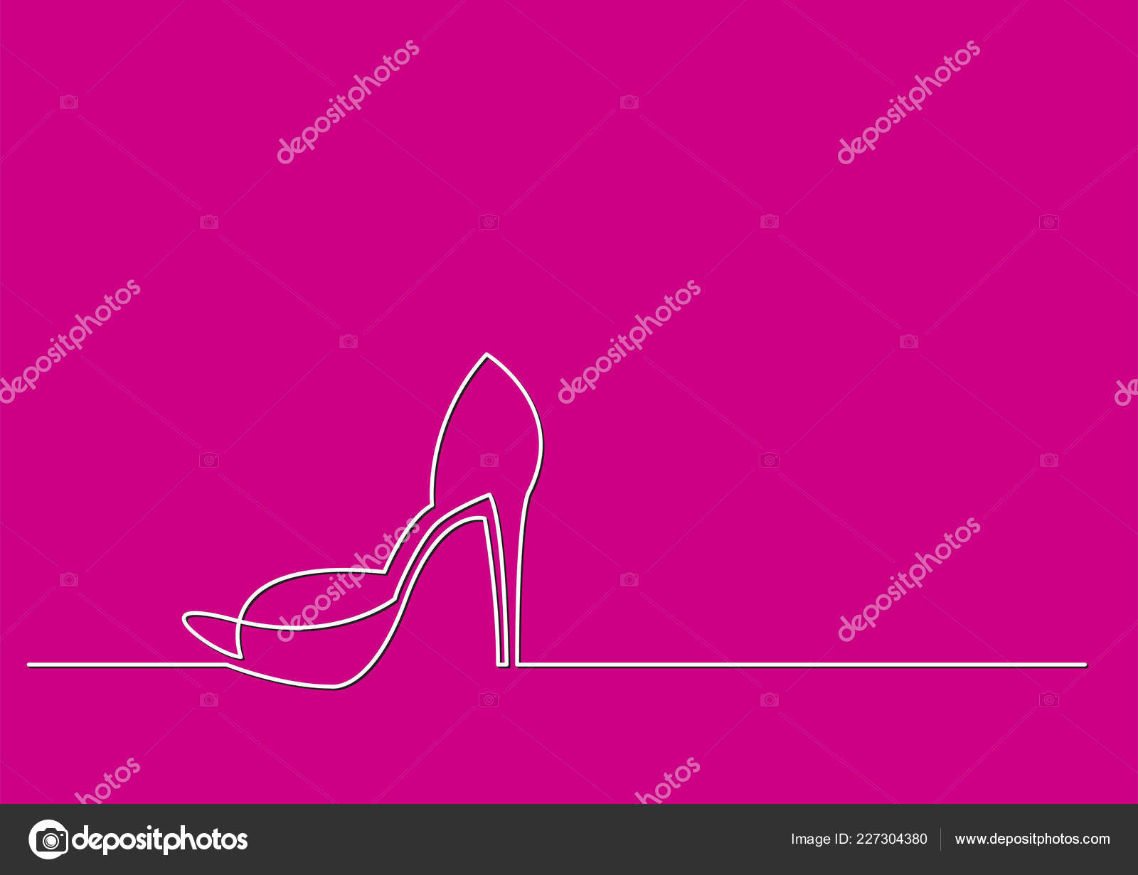 One Line Drawing Isolated Vector Object High Heel Shoe Stock Vector by ...