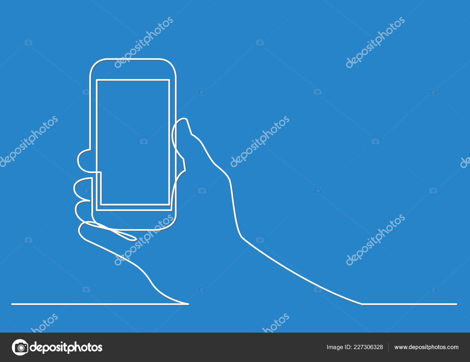 Continuous Line Drawing Hand Holding Smartphone Stock Vector Image by ...