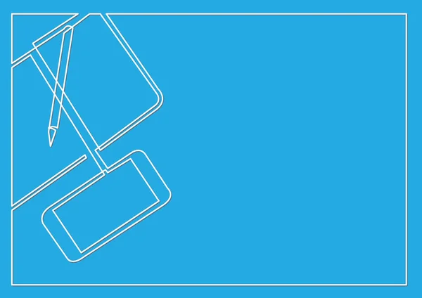 Continuous Line Drawing Notepad Smartphone Stock Vector Image by ...