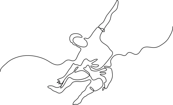 Continuous Line Drawing Jumping Happy Healthy Man Stock Vector Image by ...