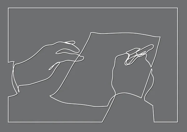 Continuous Line Drawing Hands Writing Stock Vector by ©OneLineStock ...