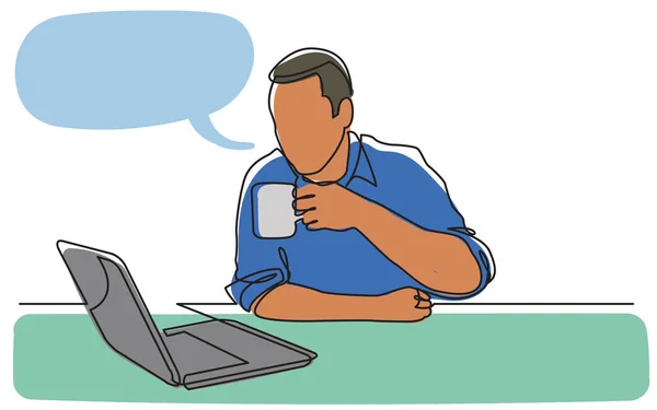 Continuous Line Drawing Programmers Working Together Stock Vector by ...