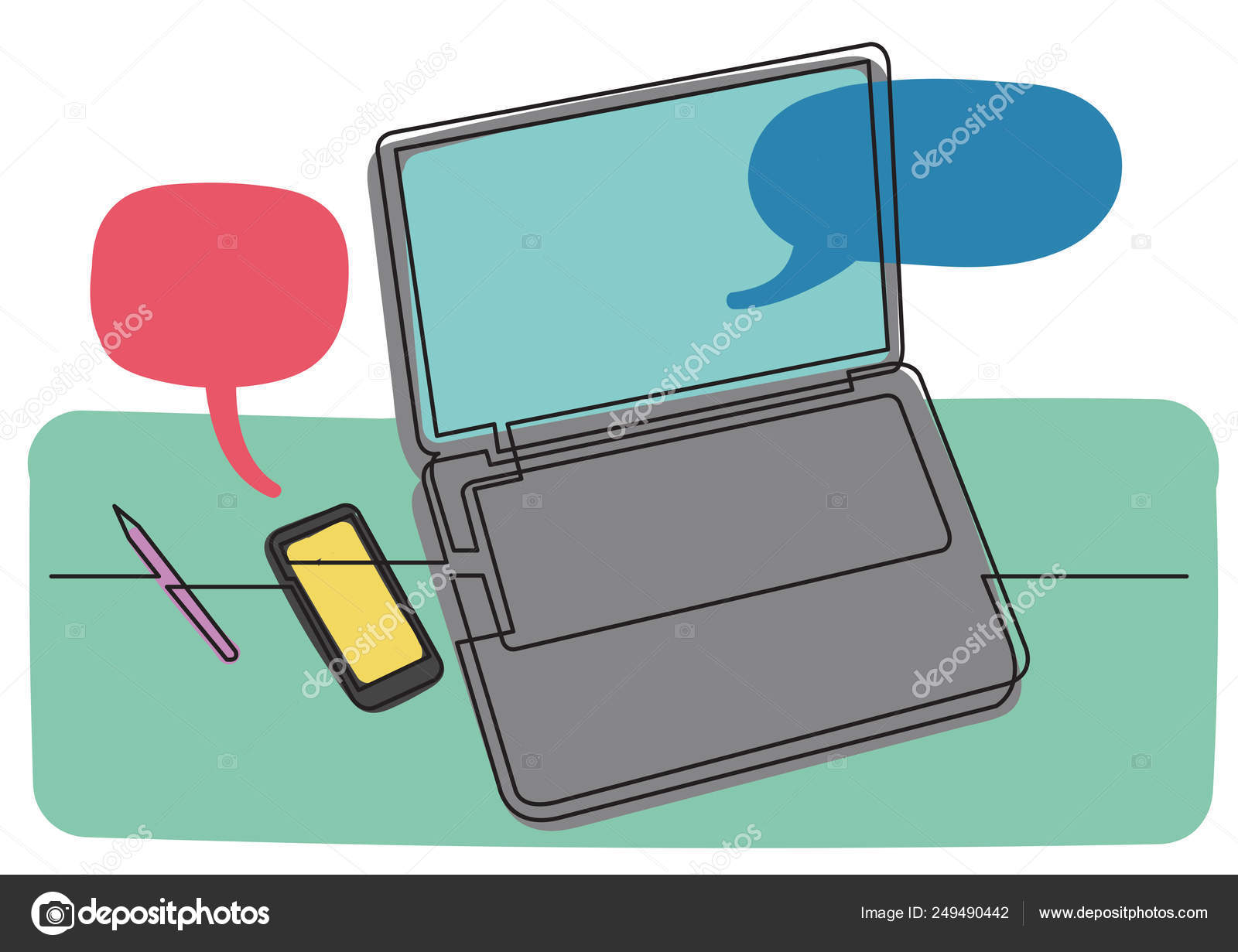 Laptop Pencil Drawing