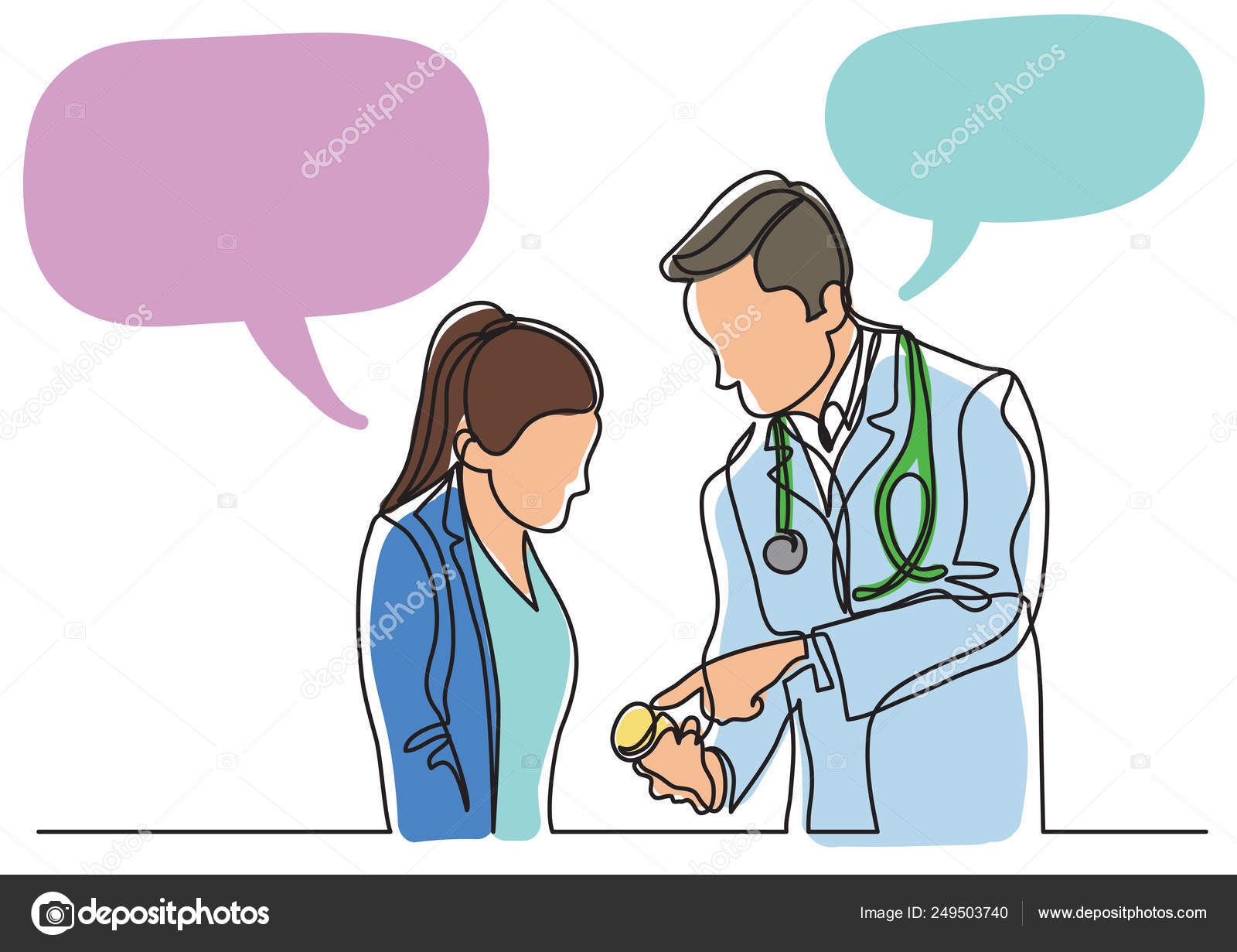 Cartoon Doctor And Patient Talking