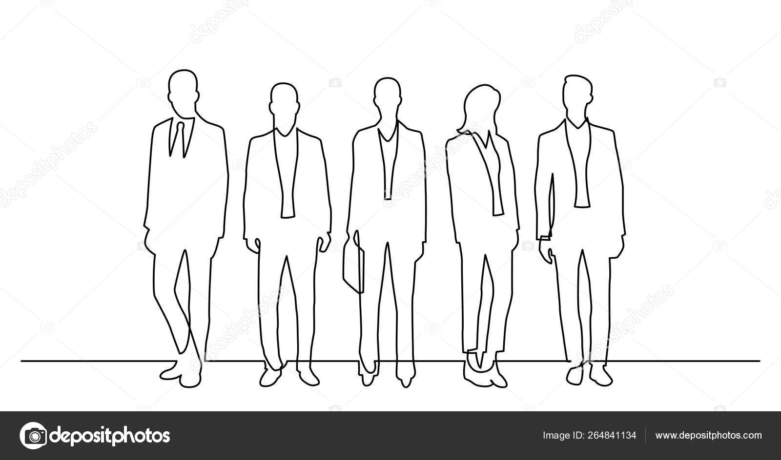 Continuous Line Drawing Diverse Group Standing Business Professionals ... Continuous Line Drawing Diverse Group Standing Business Professionals ...