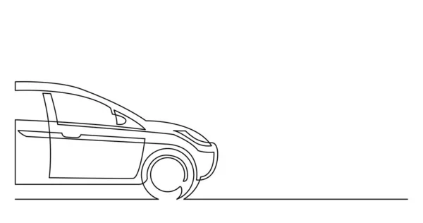 Continuous Line Drawing Retro Car Concept Vector Illustration Stock ...