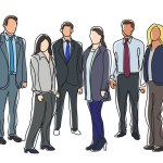 Continuous Line Drawing Business Team Walking Together Discussing Work ...