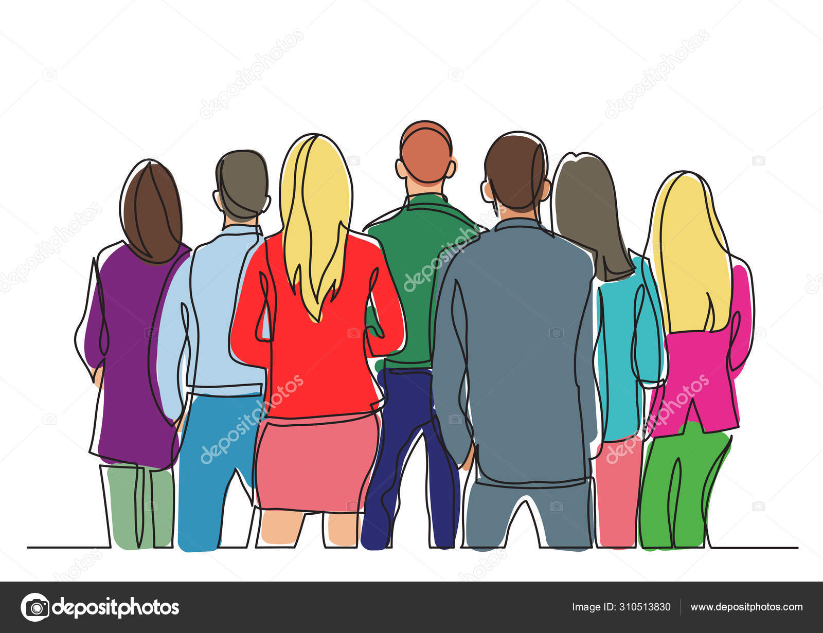 People Backs Turned Away