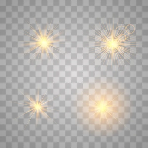 Gold glowing light set - Stock Image - Everypixel