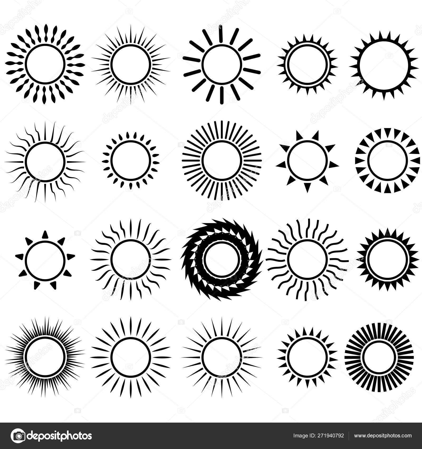 Simple Sun Vector Black