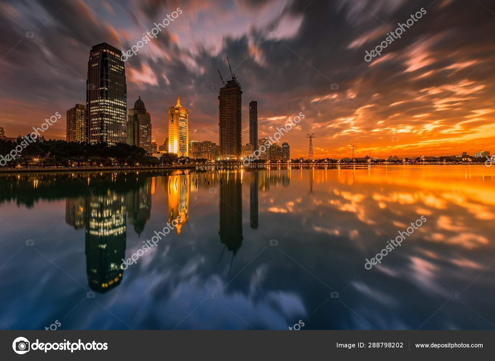 Night View City Buildings Stock Photo by ©Imaginechina-Tuchong 288798202