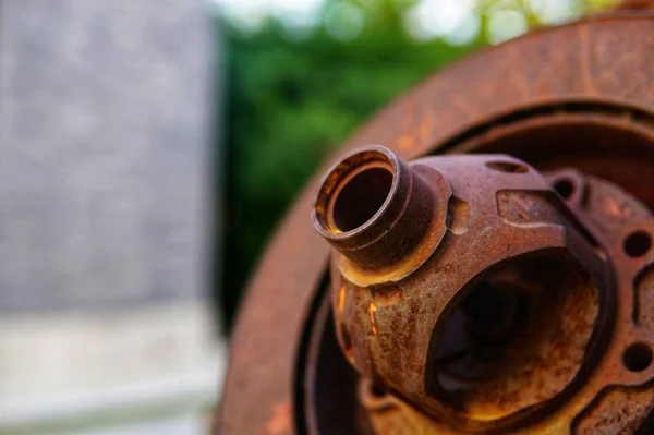 old rusty metal pipe with a gun - Stock Image - Everypixel