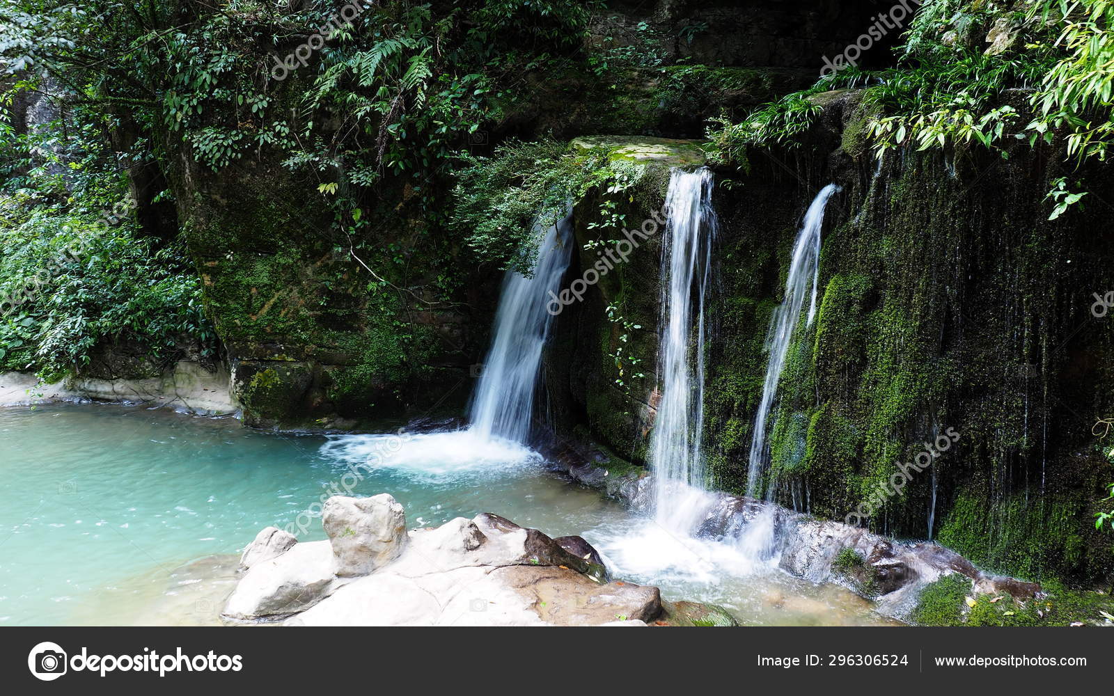 Waterfall River Flow Nature Flora Stock Photo by ©Imaginechina-Tuchong ...
