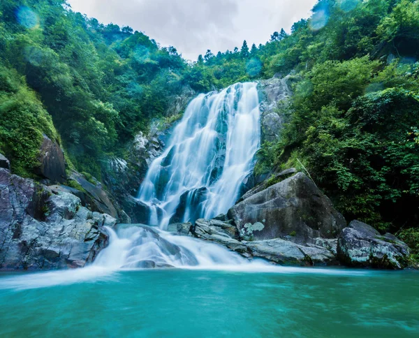 waterfall, river flow in nature, flora - Stock Image - Everypixel