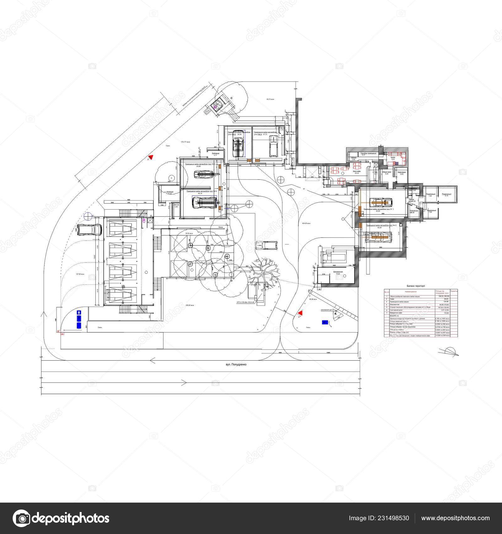 Project Car Wash Complex Auto Service Station Plan Stock Vector by ...