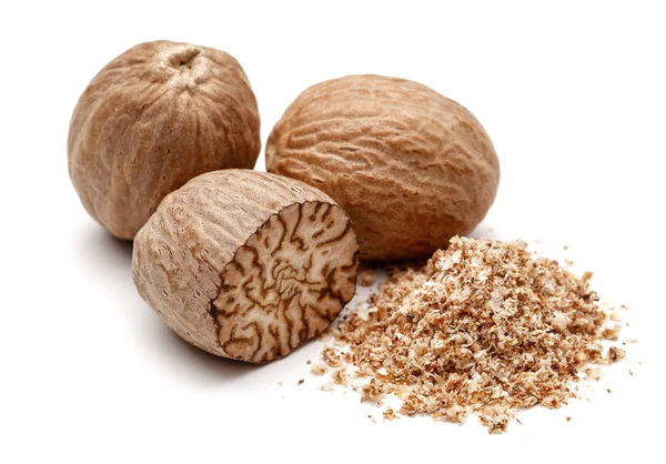 Whole Grated Nutmeg Isolated White Background Stock Photo by ©mahirart ...