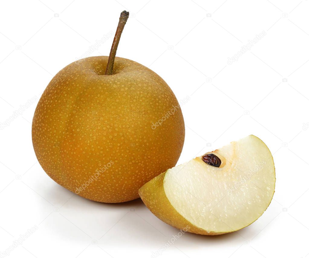 pera asiática o pera Nashi aislada sobre fondo blanco 2023