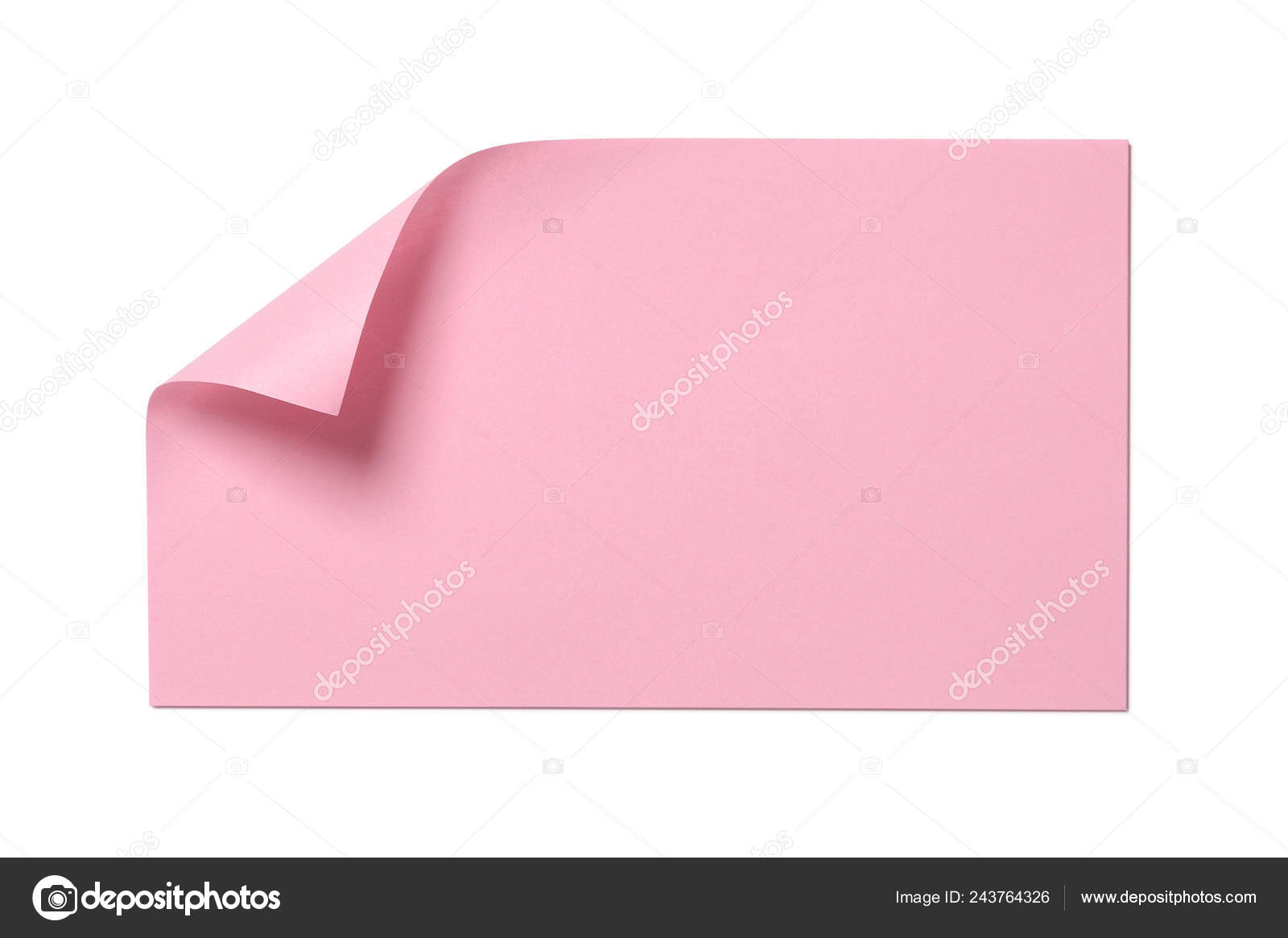 Blank Pink Note Paper Isolated White Background — Stock Photo ...