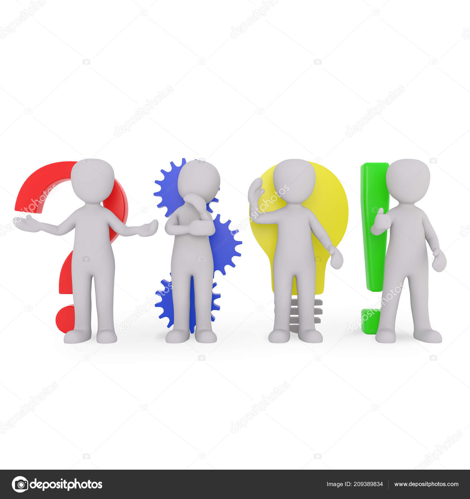 Man Standing Front Punctuation Stock Illustration by ©3D-Agentur #209389834