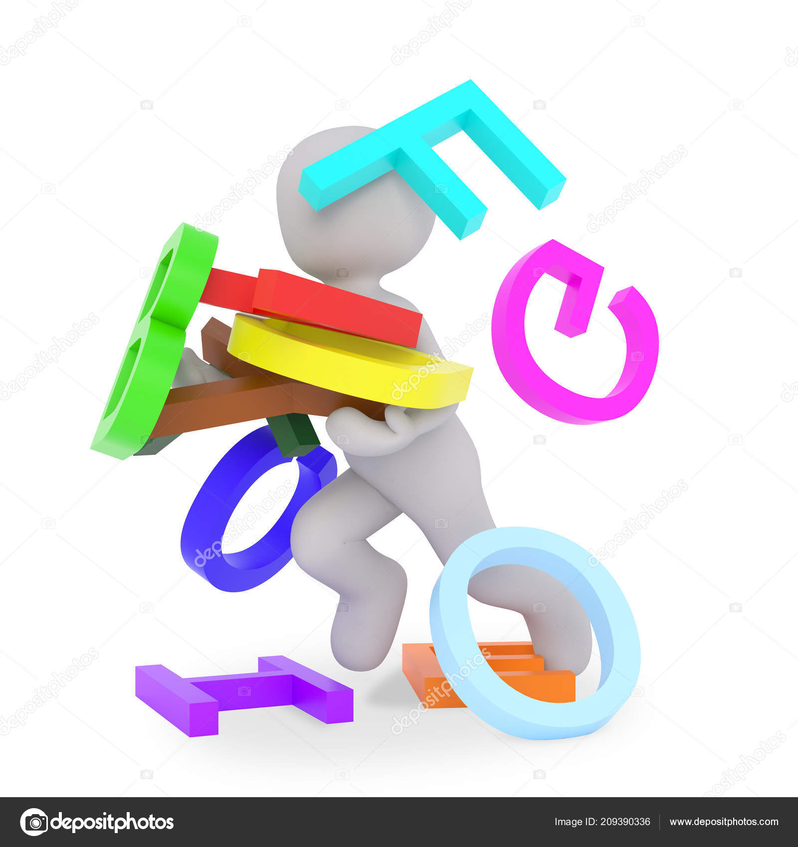 Handling Coloured Letters Stock Illustration by ©3D-Agentur #209390336