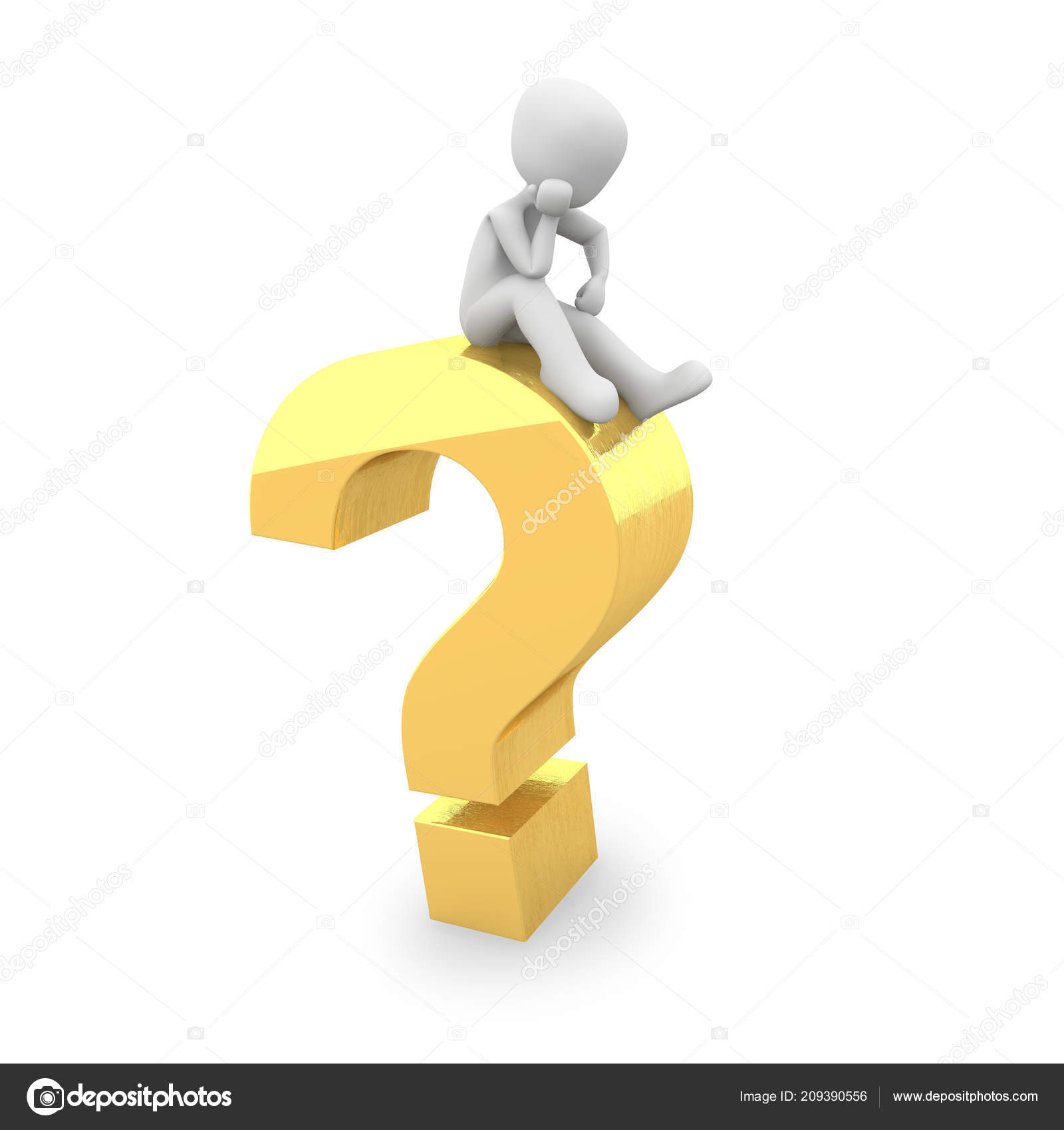 Man Sitting Question Mark Wondering Stock Illustration by ©3D-Agentur ...