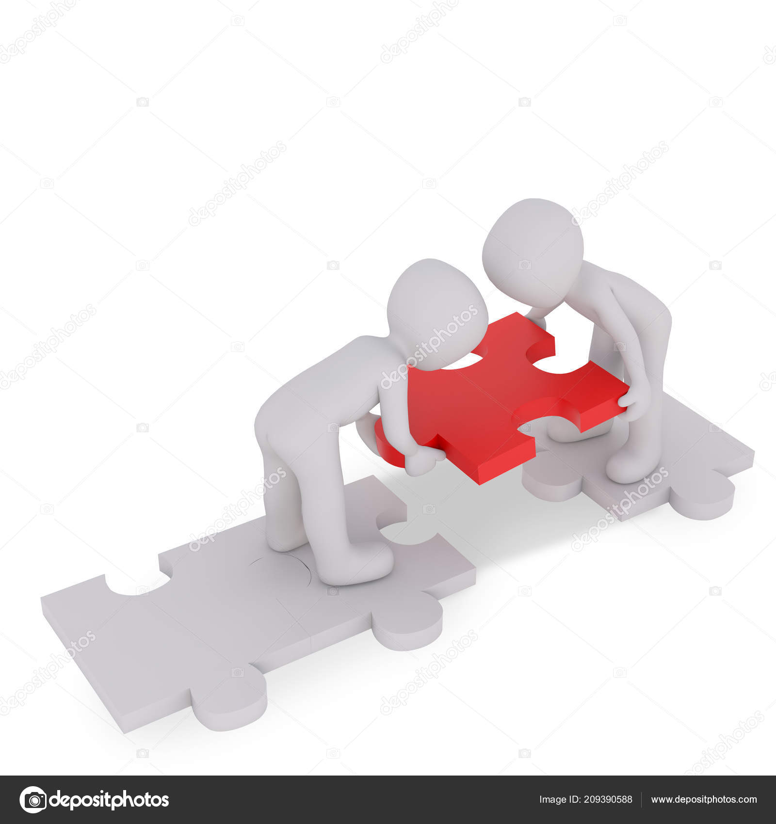 Men Solving Puzzle Stock Illustration by ©3D-Agentur #209390588