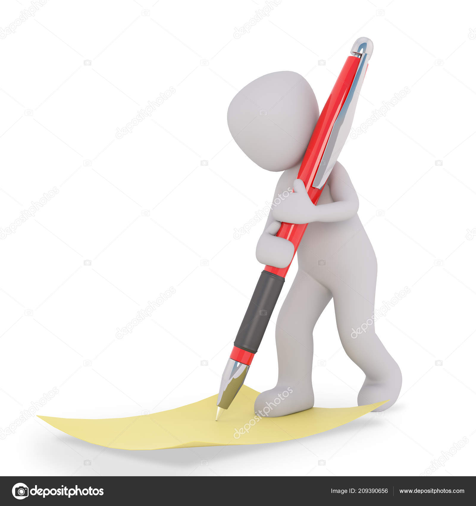 Man Writing Paper — Stock Photo © 3D-Agentur #209390656