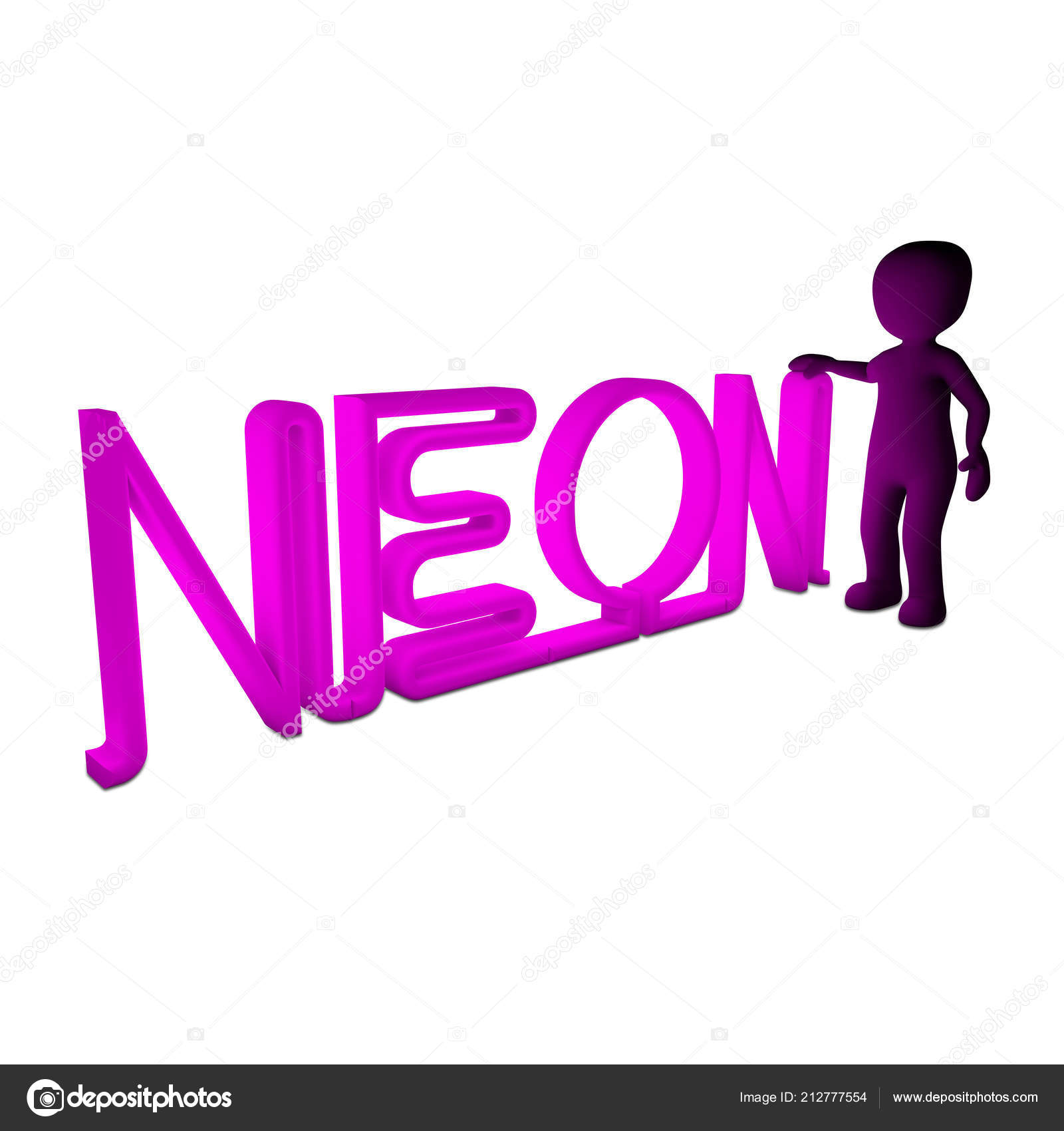 Magenta Neon Character Neon Letters — Stock Photo © 3D-Agentur #212777554