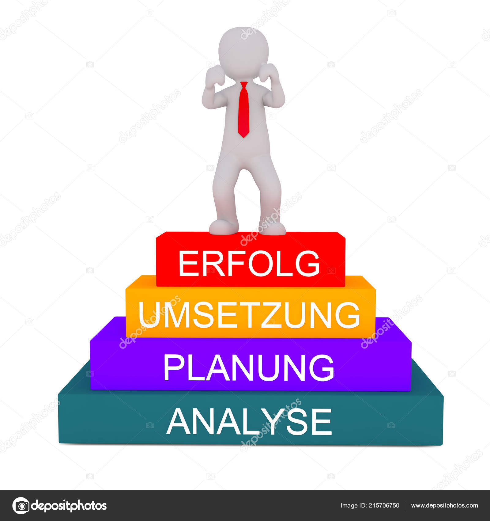 Man Standing Blocks — Stock Photo © 3D-Agentur #215706750