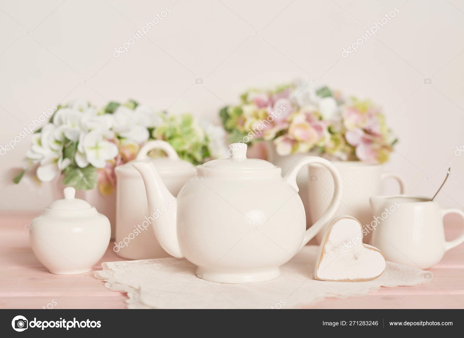 Tea Coffee Set Table White Background Stock Photo by ©yarovoy_aleksandr ...