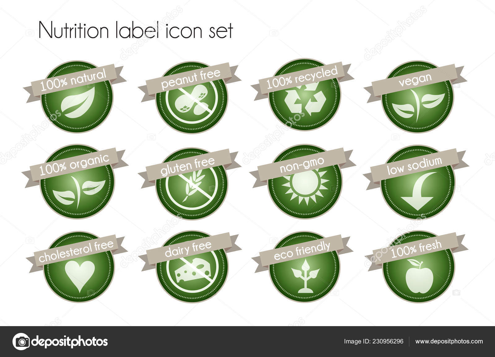 Nutrition Facts Label Icon Set Vector Stock Vector Image by ...