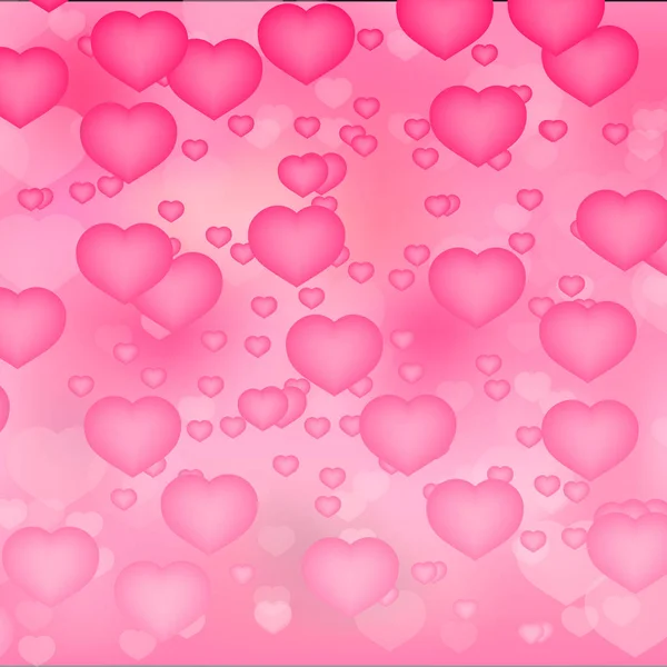 Soft Pink Hearts Confetti Background Valentines Day Shiny Greeting