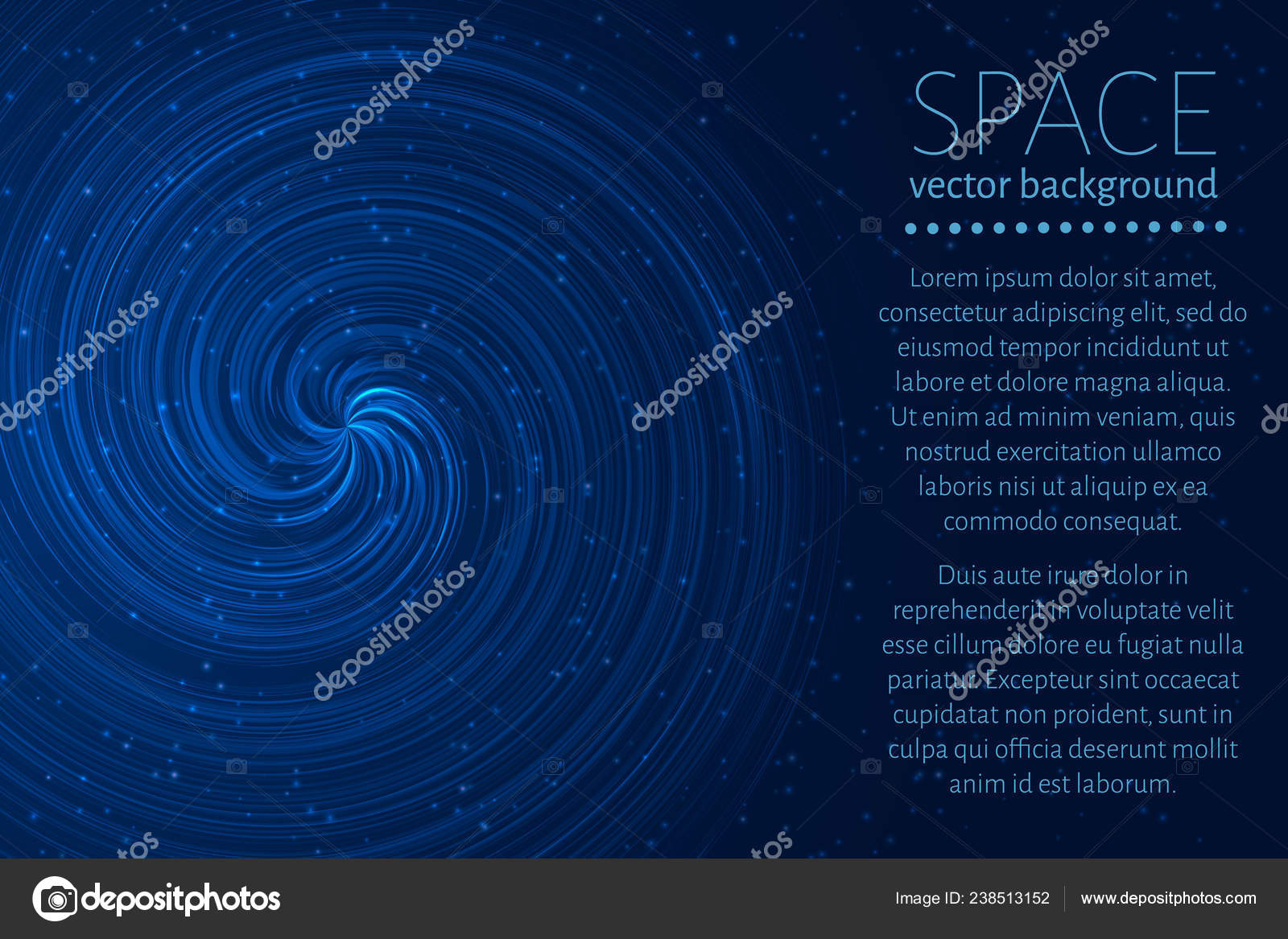 Dark Blue Wavy Space Background Glowing Spiral Cosmic Banner Sample ...